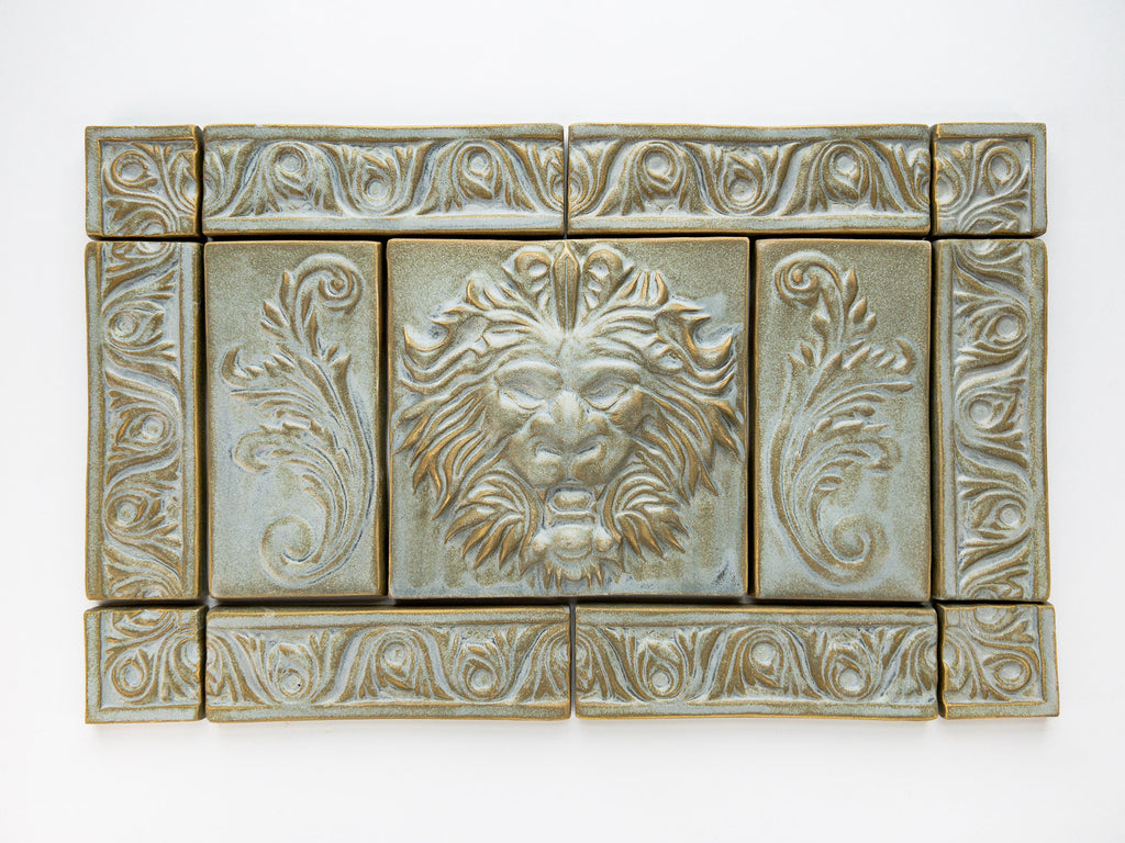 16x10” Victorian Lion Tile Mural, Decorative Ceramic Wall Tiles ...