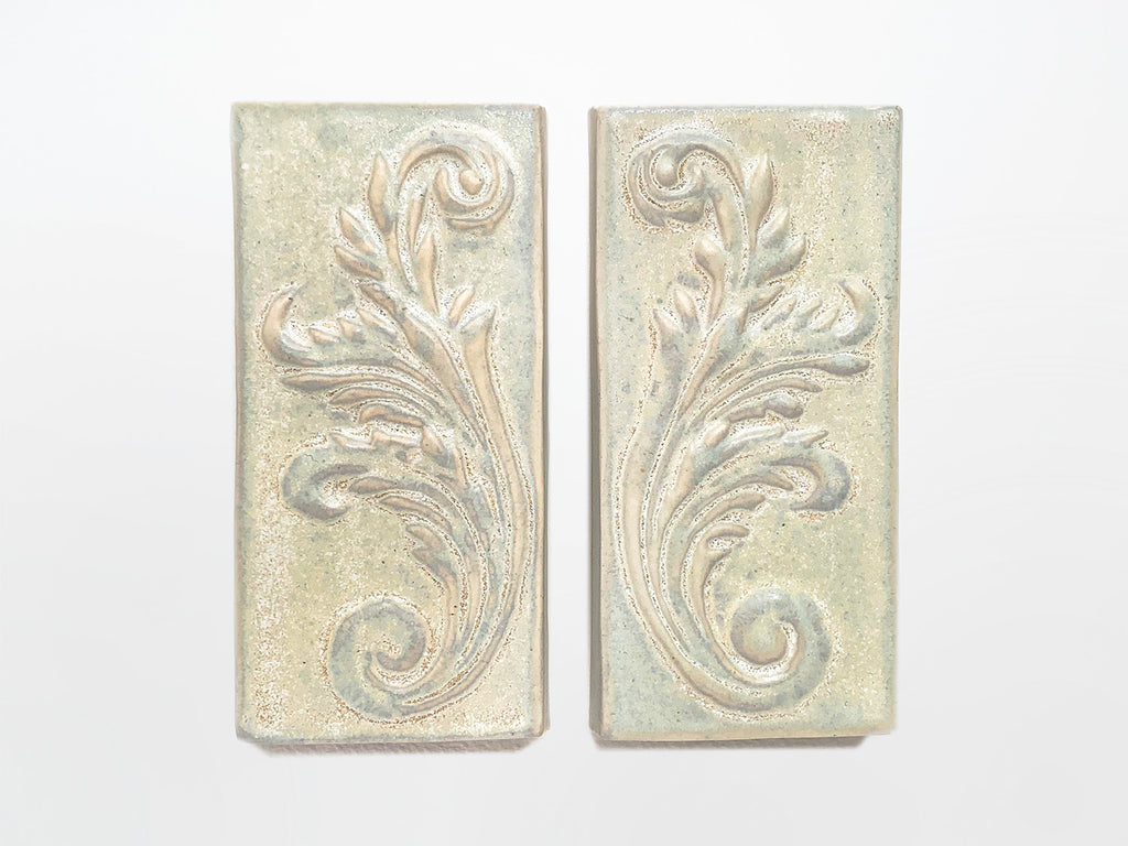 3x6" Victorian Scroll Tiles (Set of Two) – Handmade Accent Tiles ...