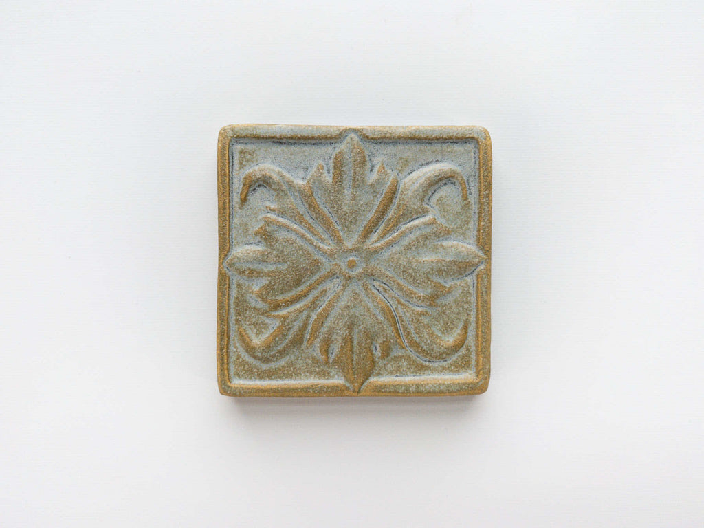 3" Victorian Rosette Tile - Handmade Decorative Ceramic Tile ...